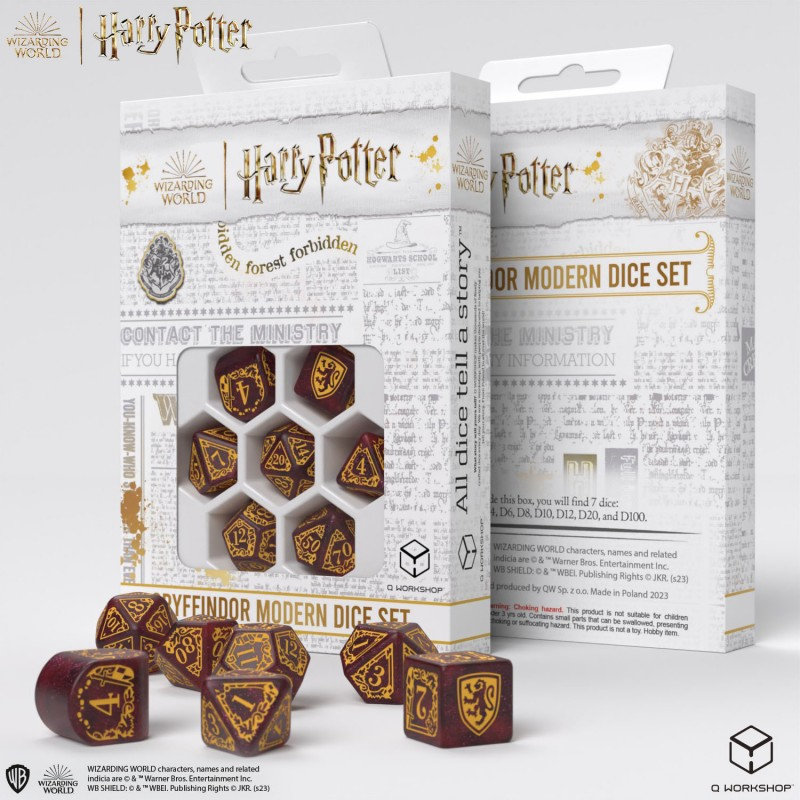 Sada 7 RPG kostek - Harry Potter - Nebelvír (Gryffindor) - Red Modern ...